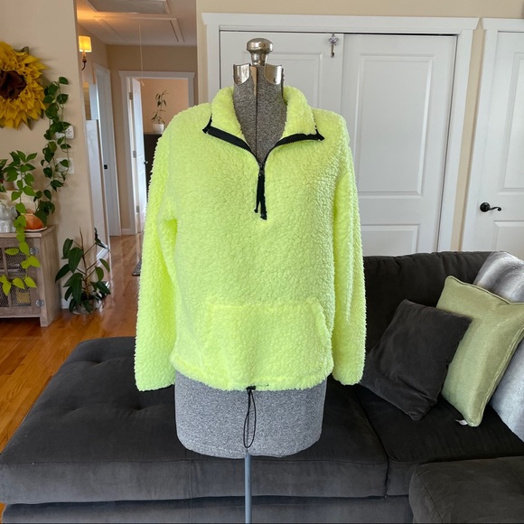 Sweaters | Nwt Small Medium Neon Highlighter Yellow Super Soft Sherpa ...